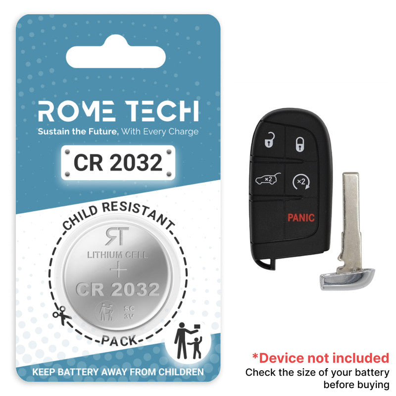 Replacement Battery for Key Fob - Jeep Cherokee Trailhawk 2018 – Rome ...
